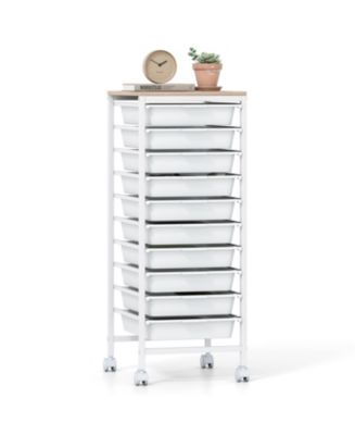 SUGIFT 10-Drawer Rolling Storage Cart Mobile Utility Organizer with ...