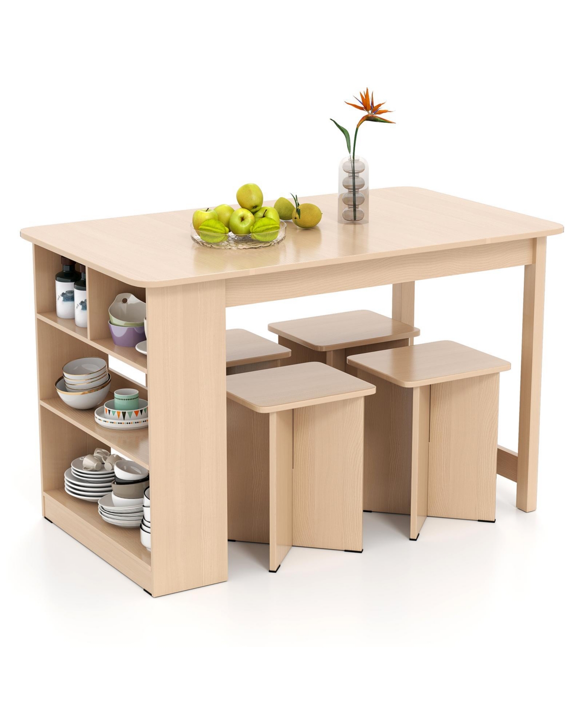 Click here for Sugift Five Piece Dining Set with Storage Shelf an... prices