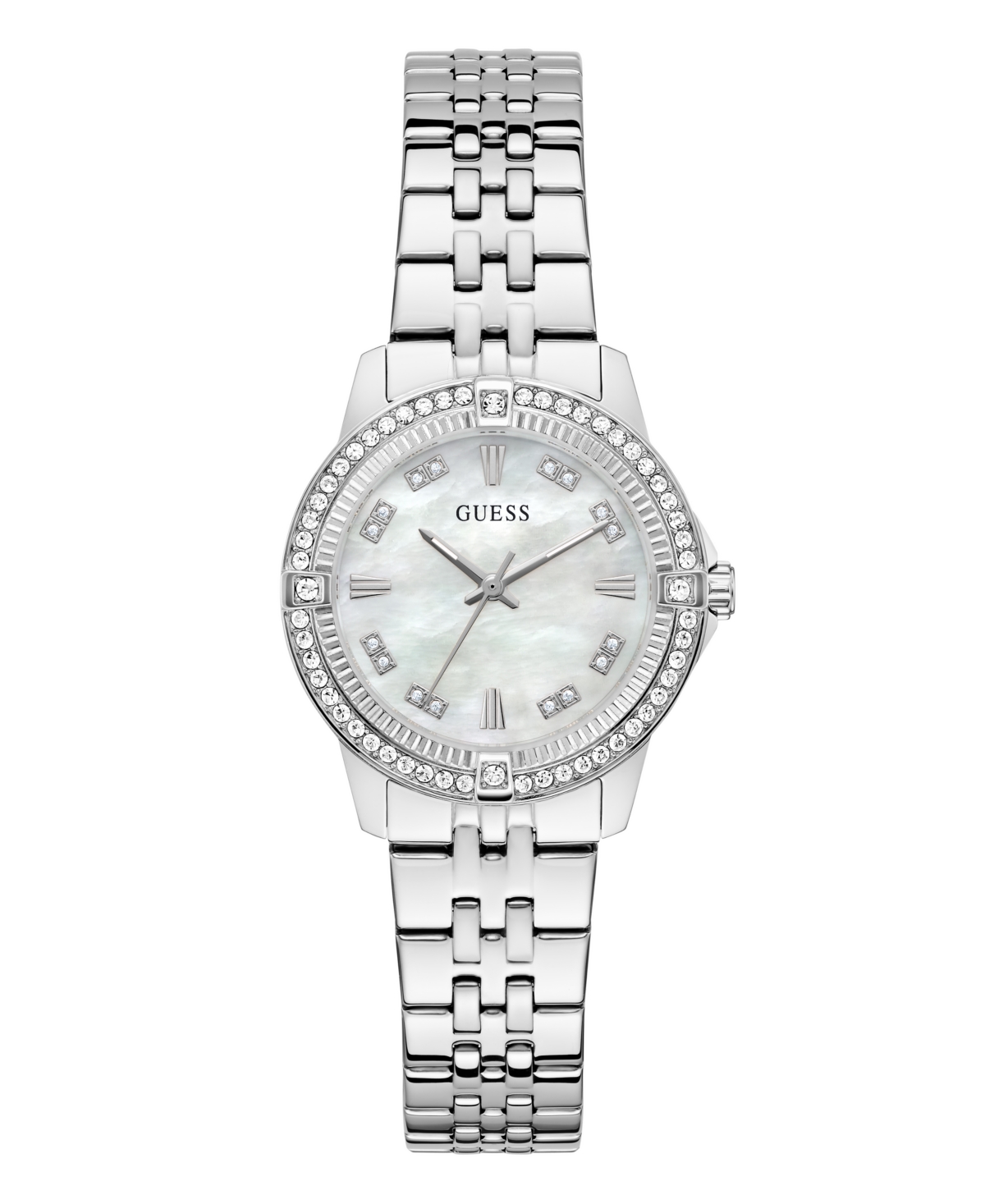 Click here for Guess Womens Glitz Silver-Tone Stainless Steel Ana... prices