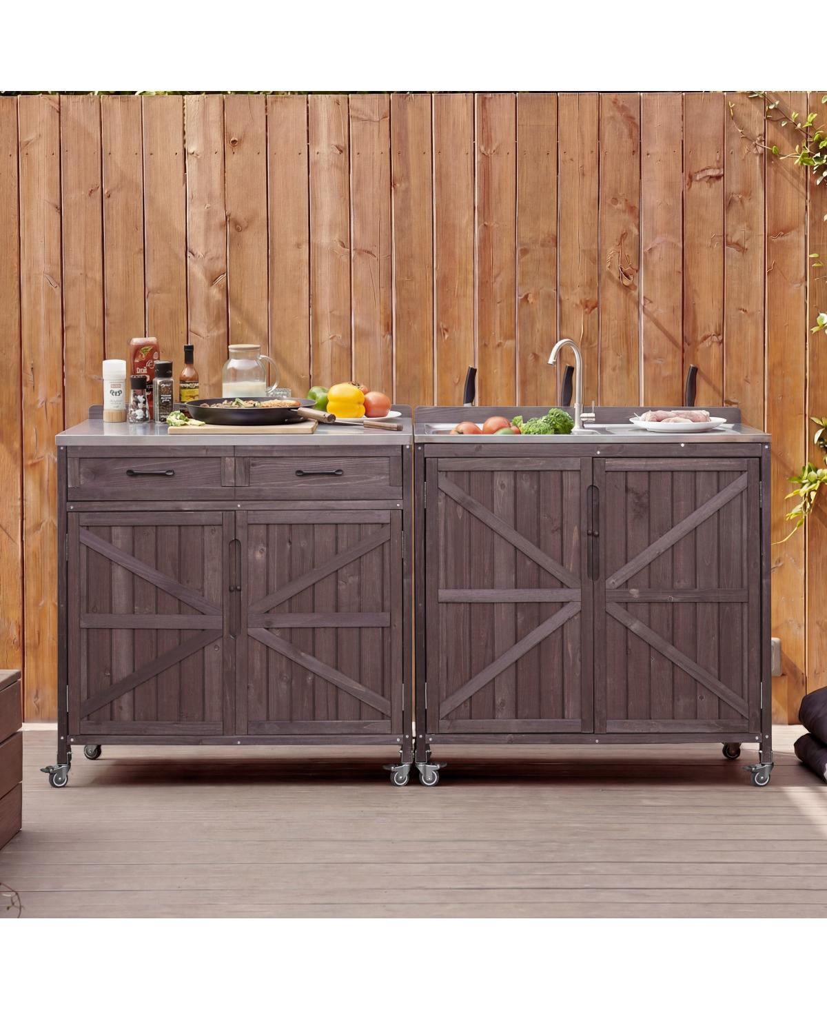 Click here for Streamdale Furniture Outdoor Kitchen Island Set Si... prices