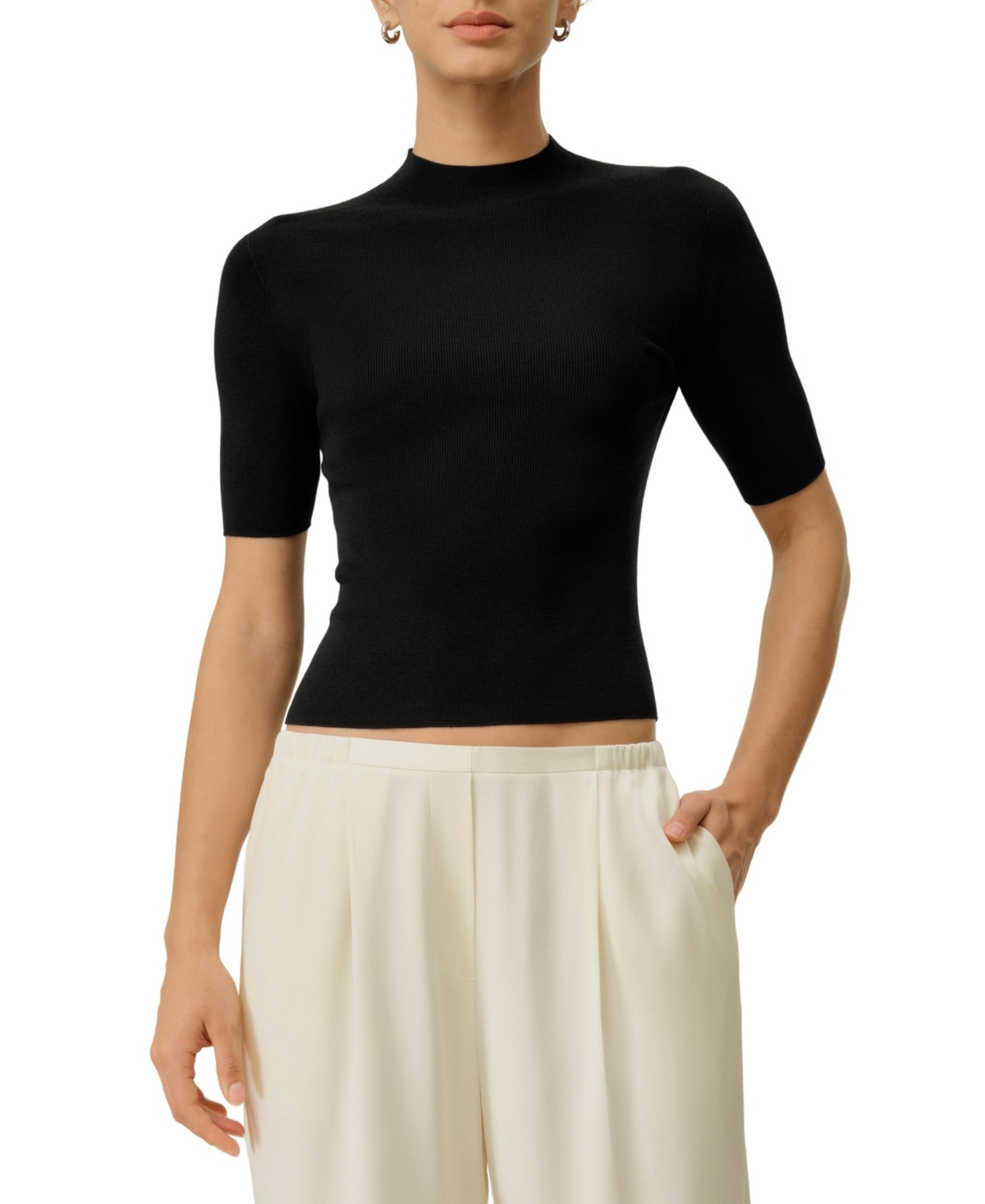 Click here for Lilysilk Womens Seamless Silk-Cotton Slim-Fit Knit... prices