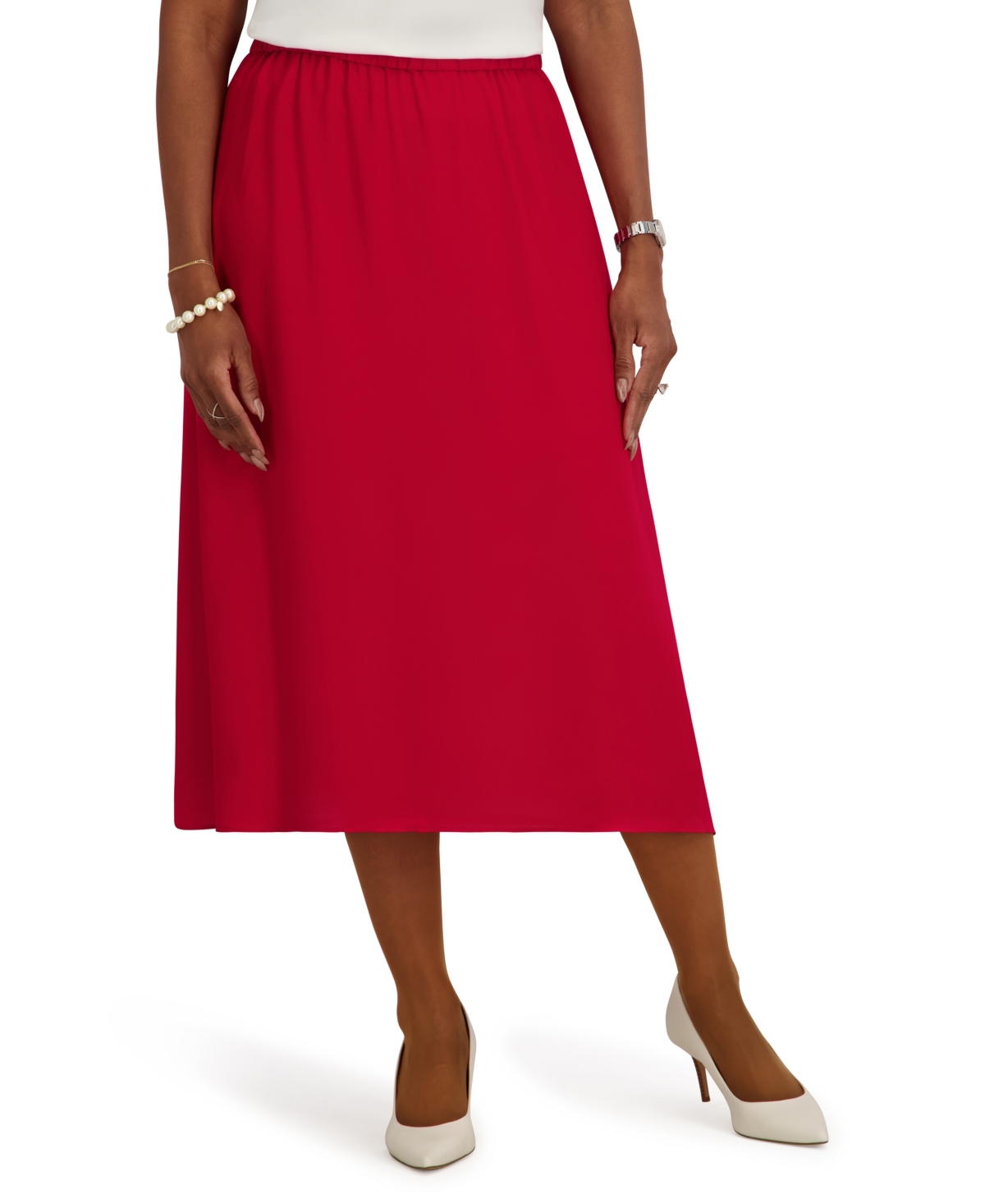 Click here for Kasper Womens Pull-On Shirred A-Line Skirt - Crims... prices