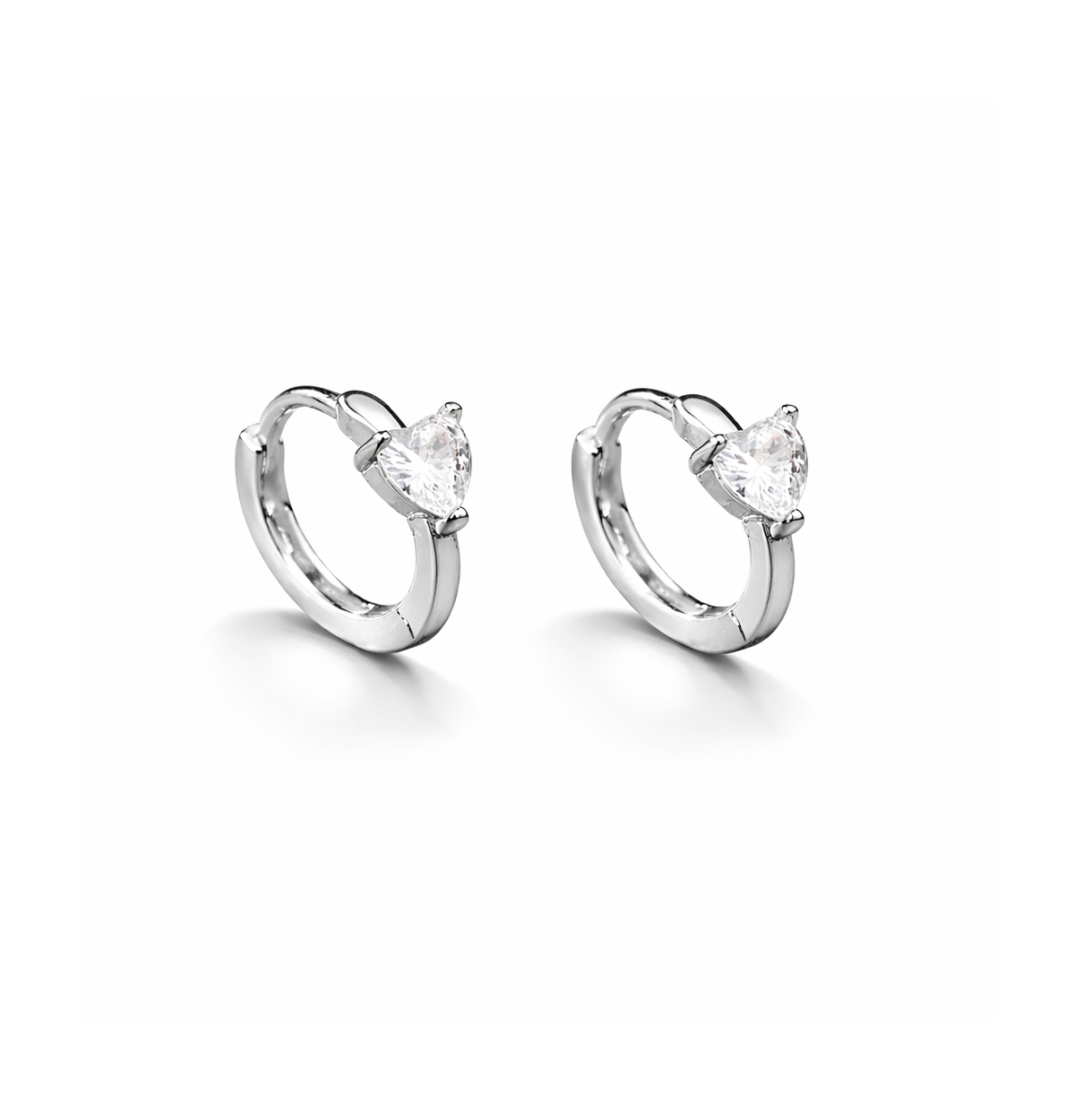 Click here for Rebl Jewelry Crystal Heart HoopEarrings - Silver prices
