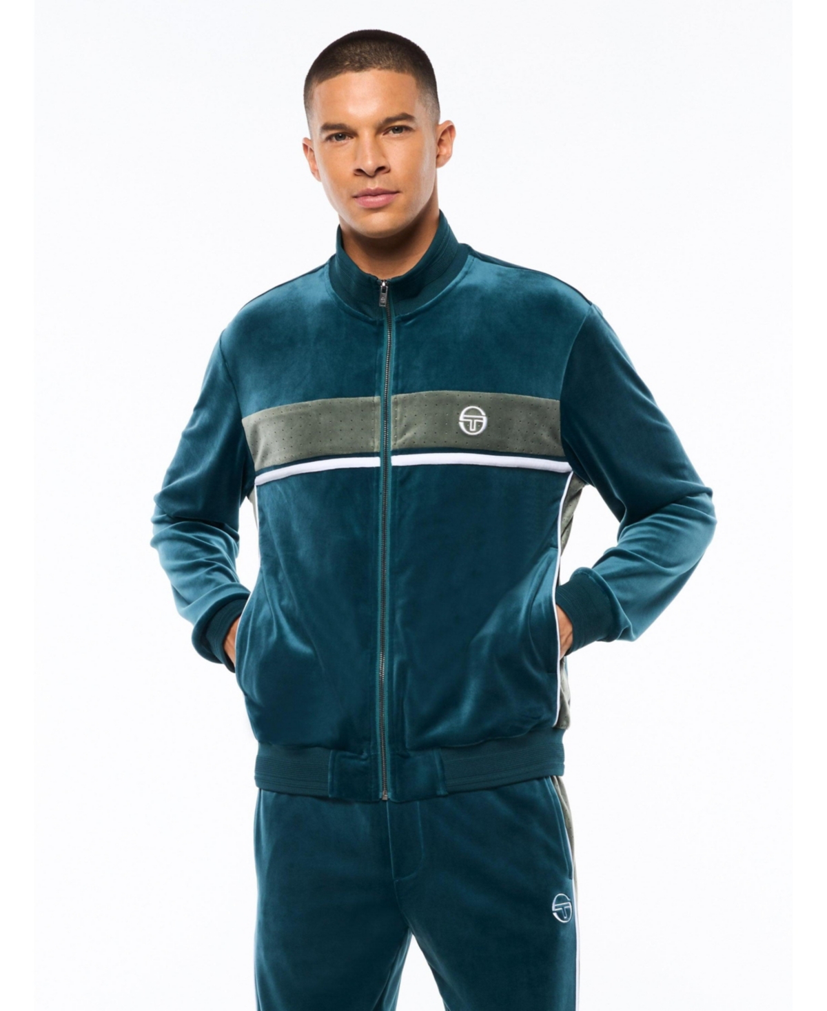 Click here for Sergio Tacchini Mens Forato Velour Track Jacket -... prices