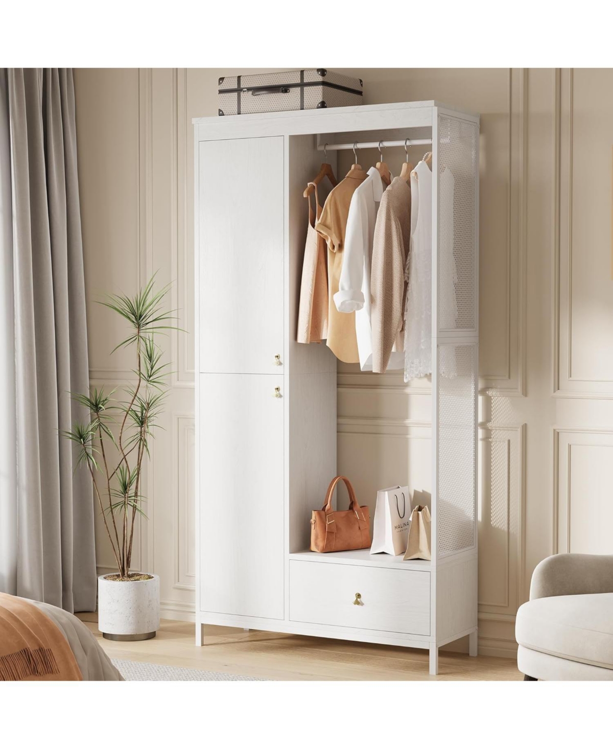 Click here for gaomon Modern Armoire Wardrobe Closet  Wood and Me... prices