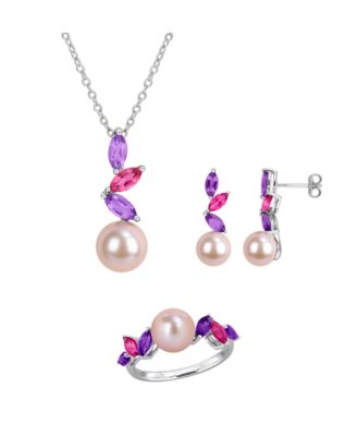 Click here for Macys Cultured Freshwater Pearl Pink Amethyst Pink... prices