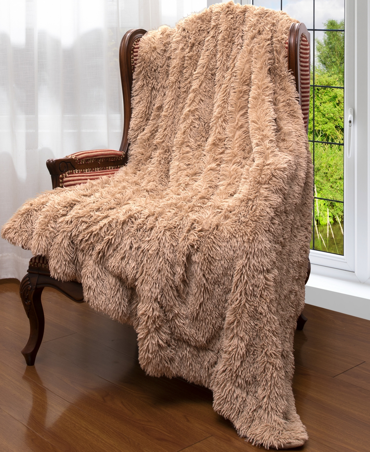 Click here for Cheer Collection Shaggy Throw  50 x 60 - Taupe prices