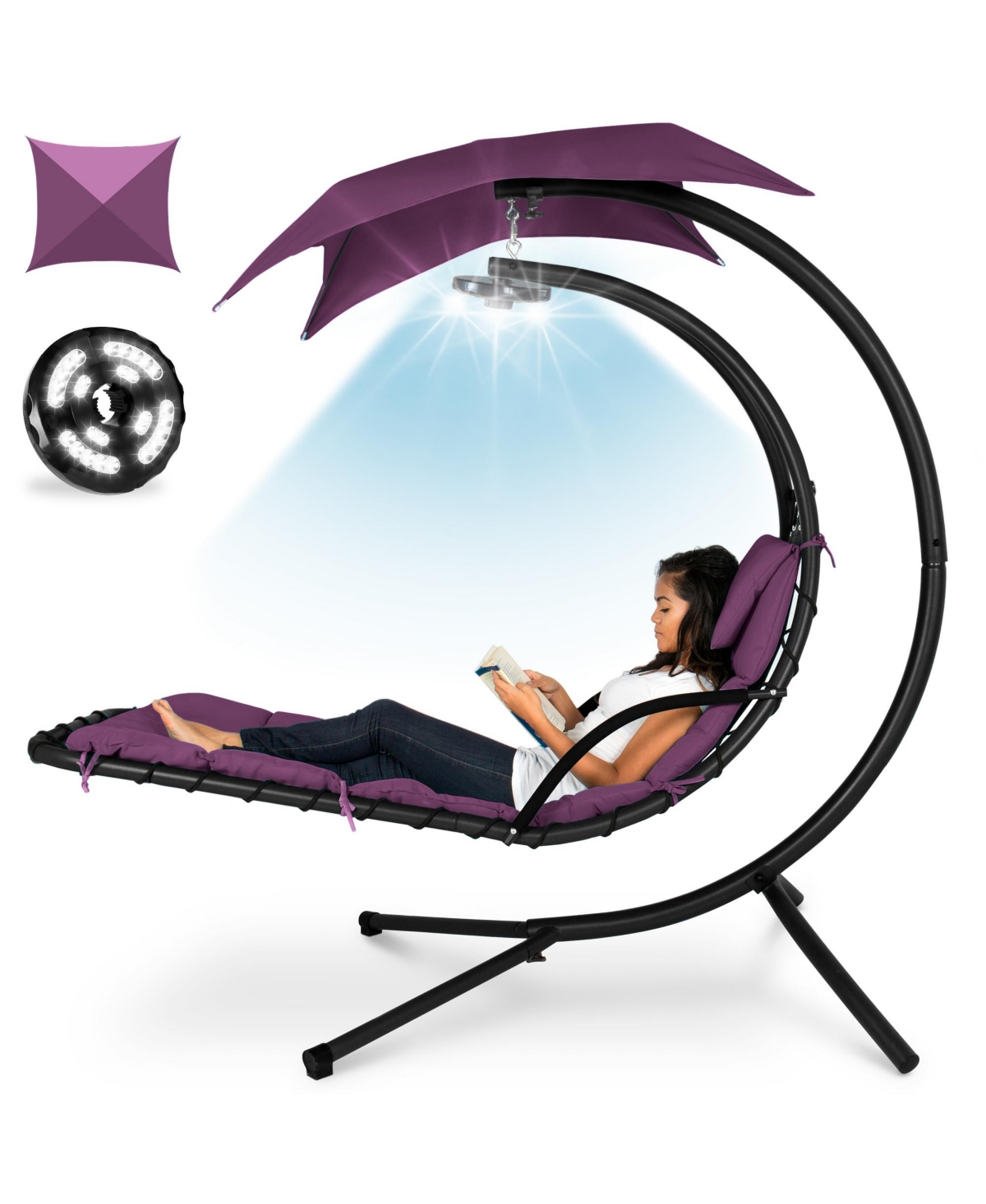Click here for Best Choice Products Hanging Led-Lit Curved Chaise... prices