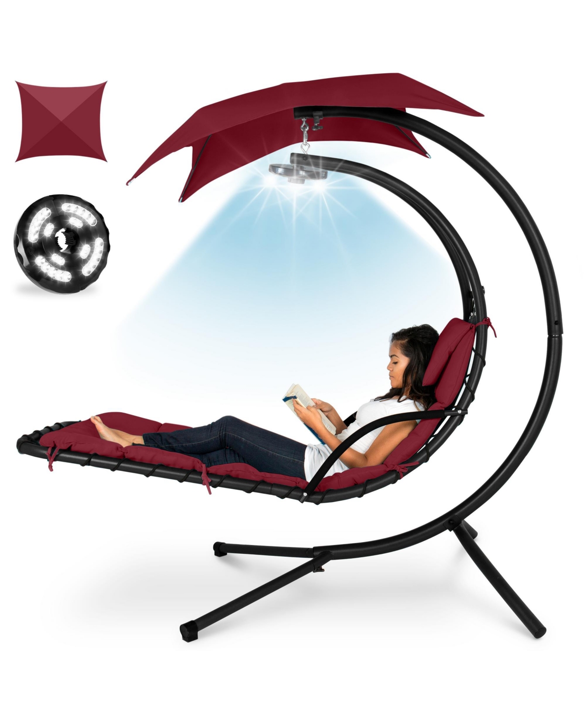Click here for Best Choice Products Hanging Led-Lit Curved Chaise... prices