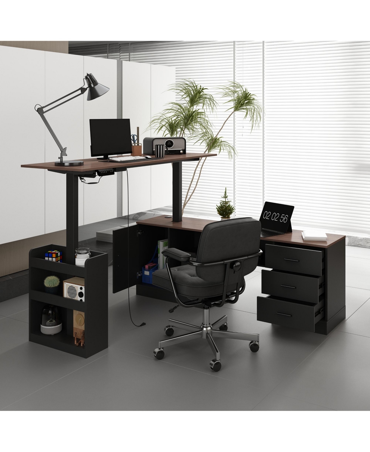 Click here for Homsee 63 In. Electric Standing Desk with Drawers... prices
