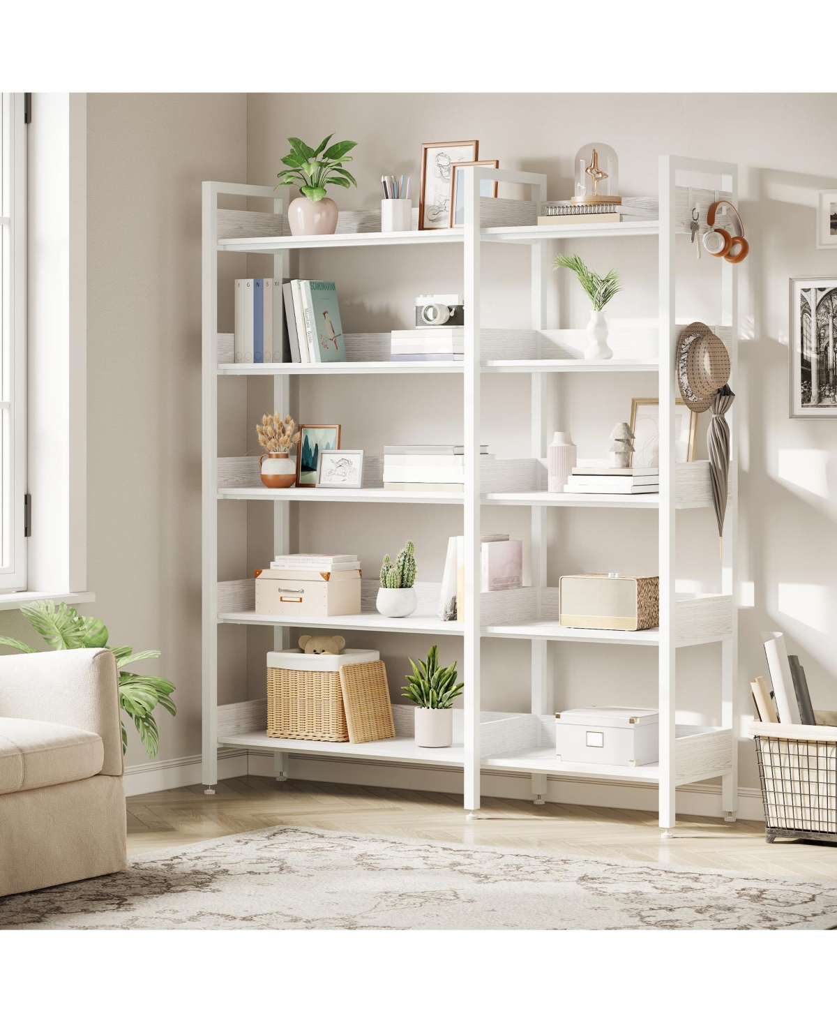 Click here for gaomon 5-Tier Convertible Retro Corner Bookshelf... prices