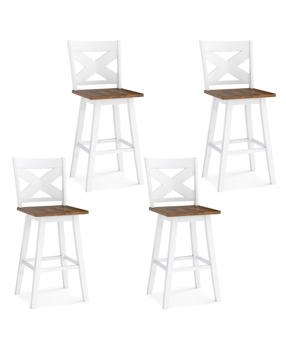 Click here for Gymax 29 Swivel Barstools Set of 4 w/Backrest Larg... prices