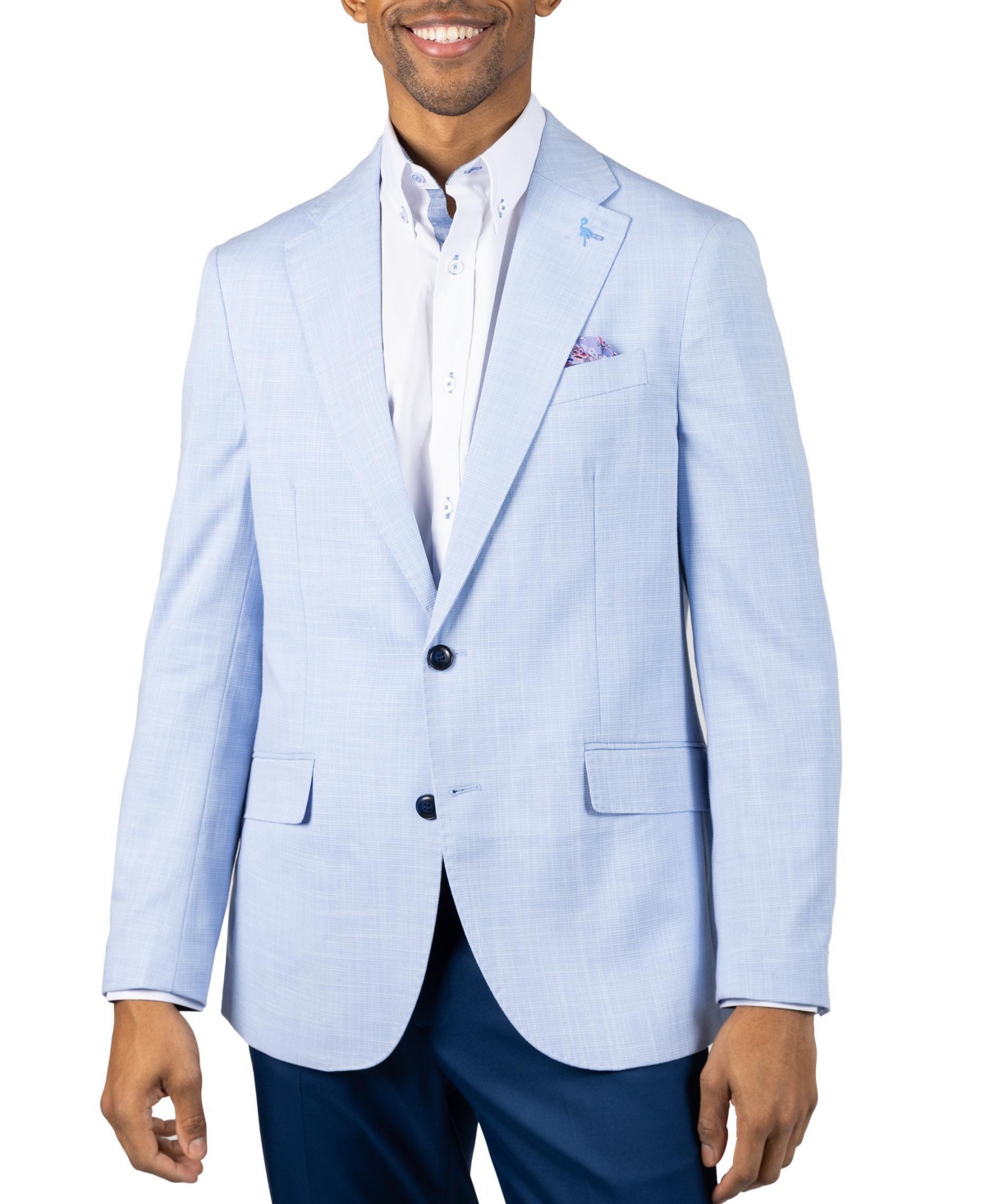 Click here for Tailorbyrd Mens Textured Slub Sport Coat - Lt blue prices