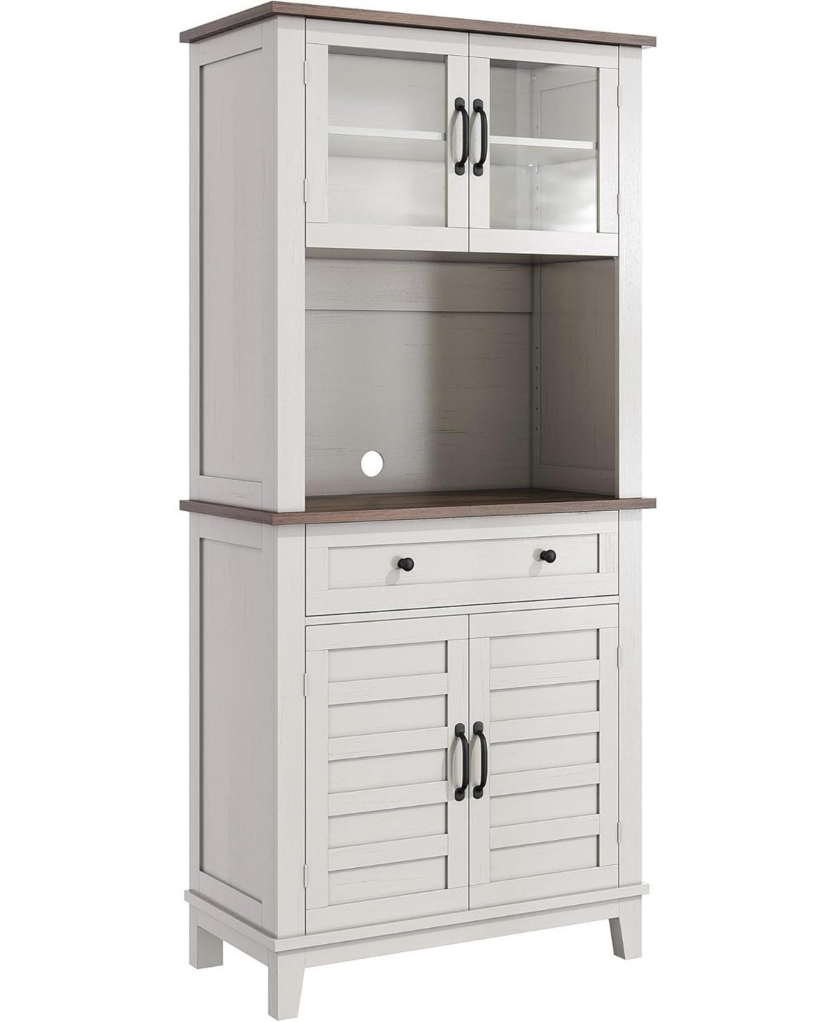 Click here for gaomon Farmhouse Coffee Bar Cabinet with 2 Glass D... prices
