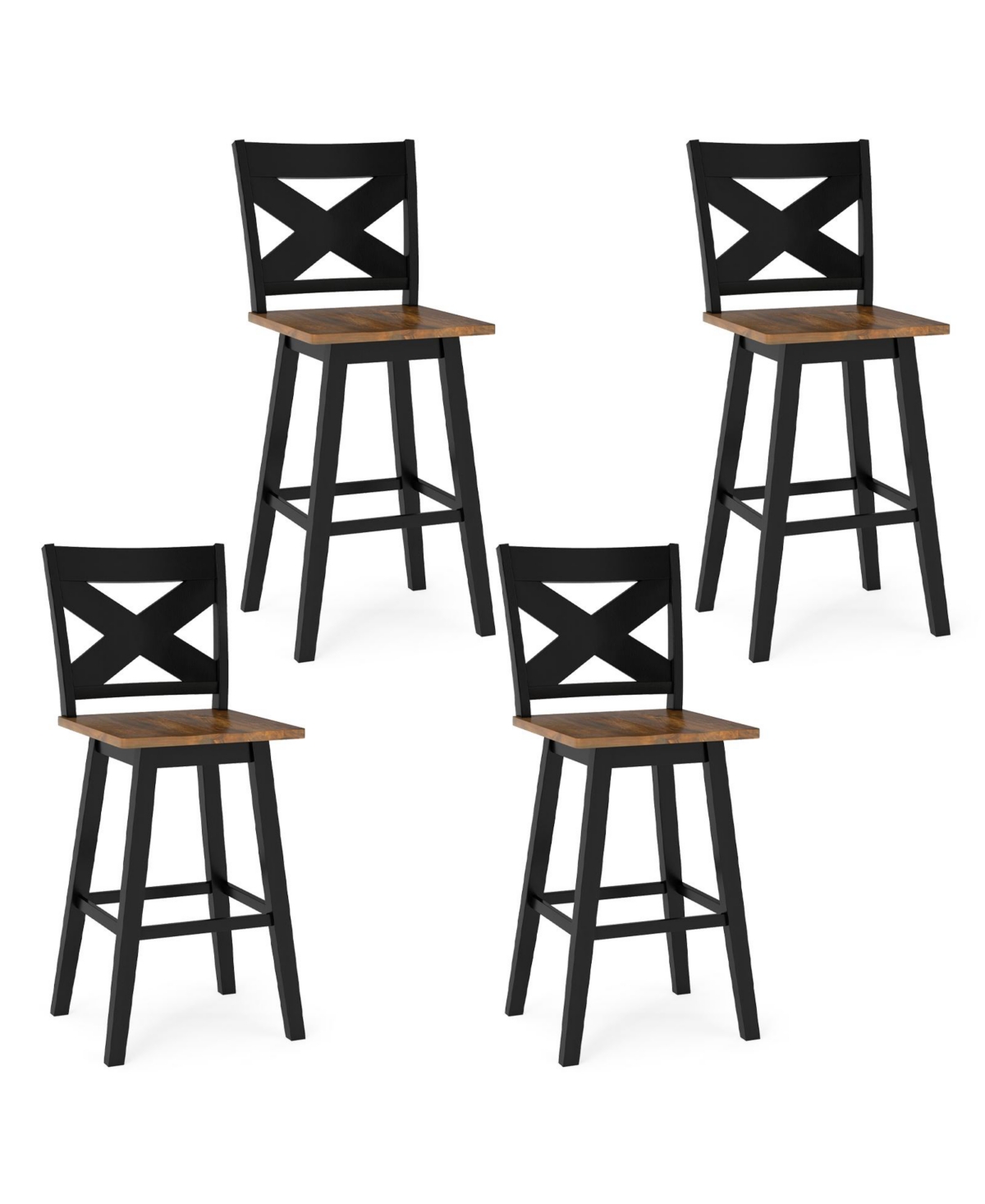 Click here for Gymax 29 Swivel Barstools Set of 4 w/Backrest Larg... prices