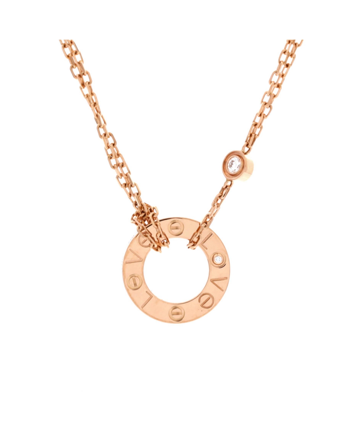 Click here for Pre-Owned Cartier 2 Diamonds Love Pendant Necklace... prices