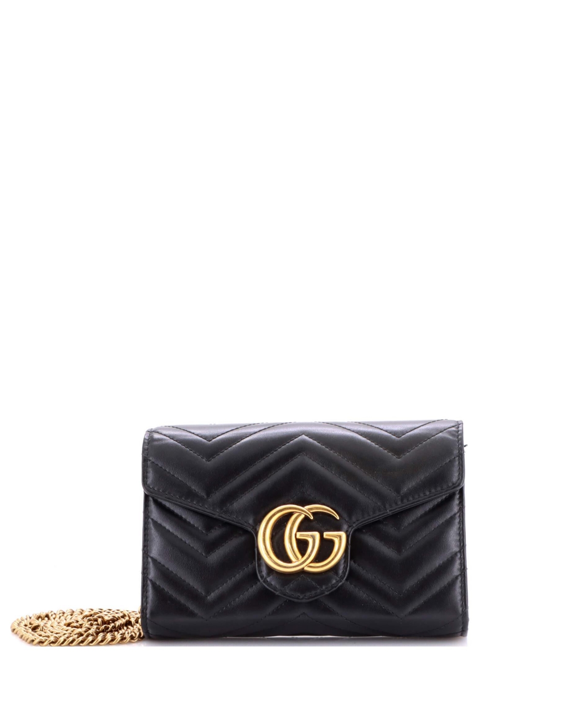 Click here for Pre-Owned Gucci Mini Gg Marmont Chain Wallet Matel... prices