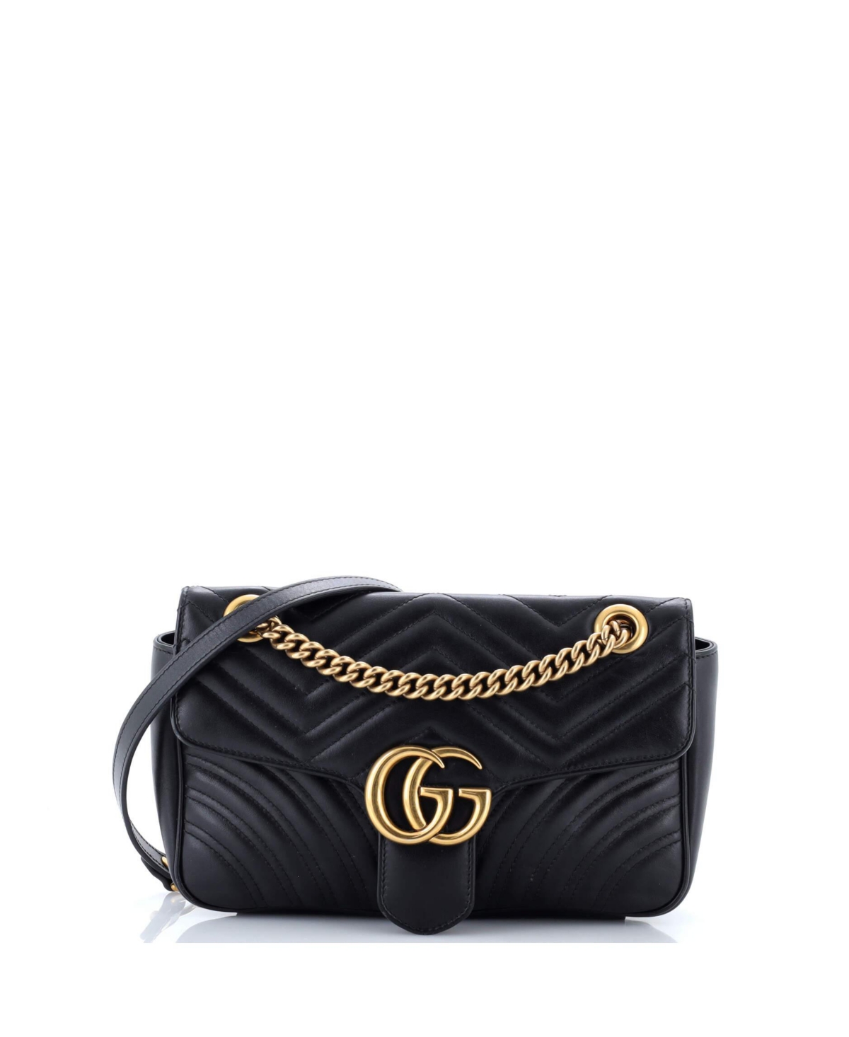 Click here for Pre-Owned Gucci Small Gg Marmont Flap Bag Matelass... prices