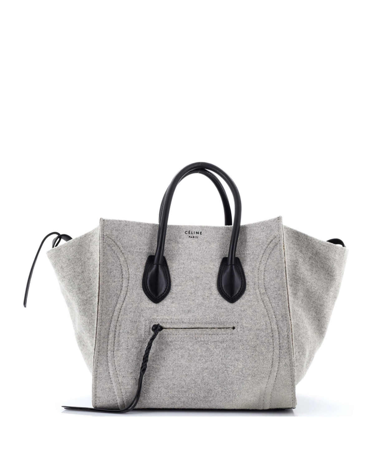 Click here for Pre-Owned Celine Medium Phantom Bag Wool - Grey prices
