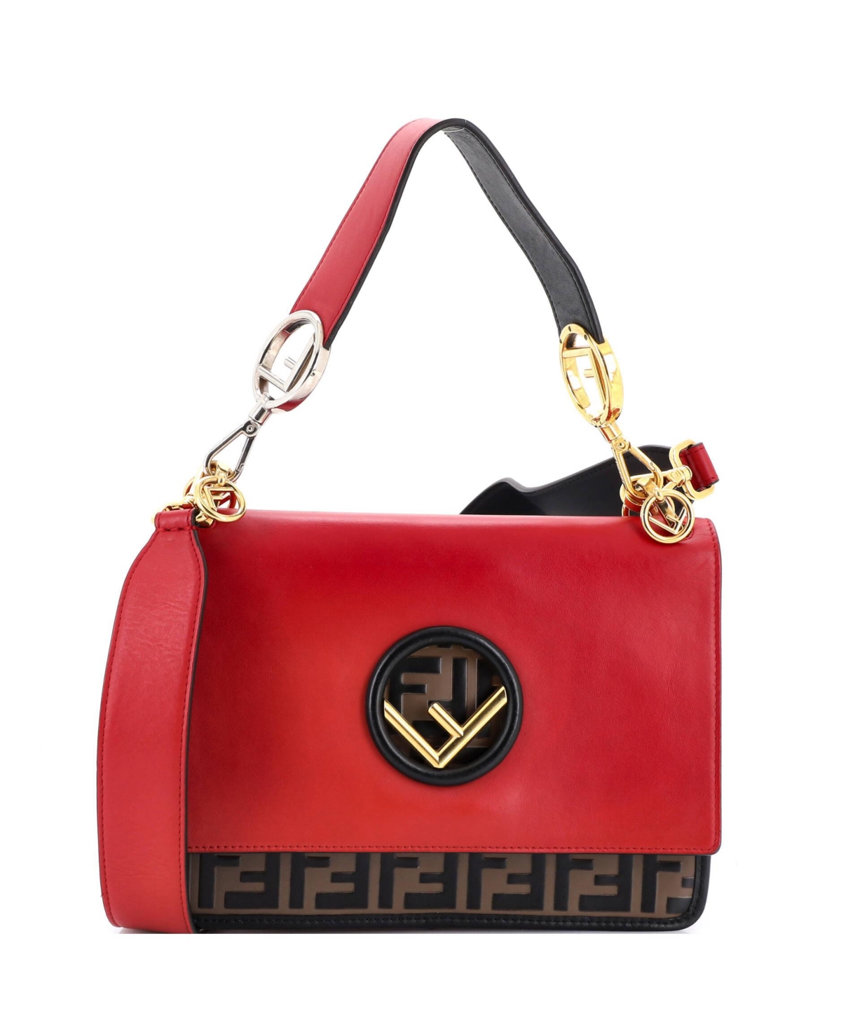 Click here for Pre-Owned Fendi Medium Kan I F Shoulder Bag Leathe... prices