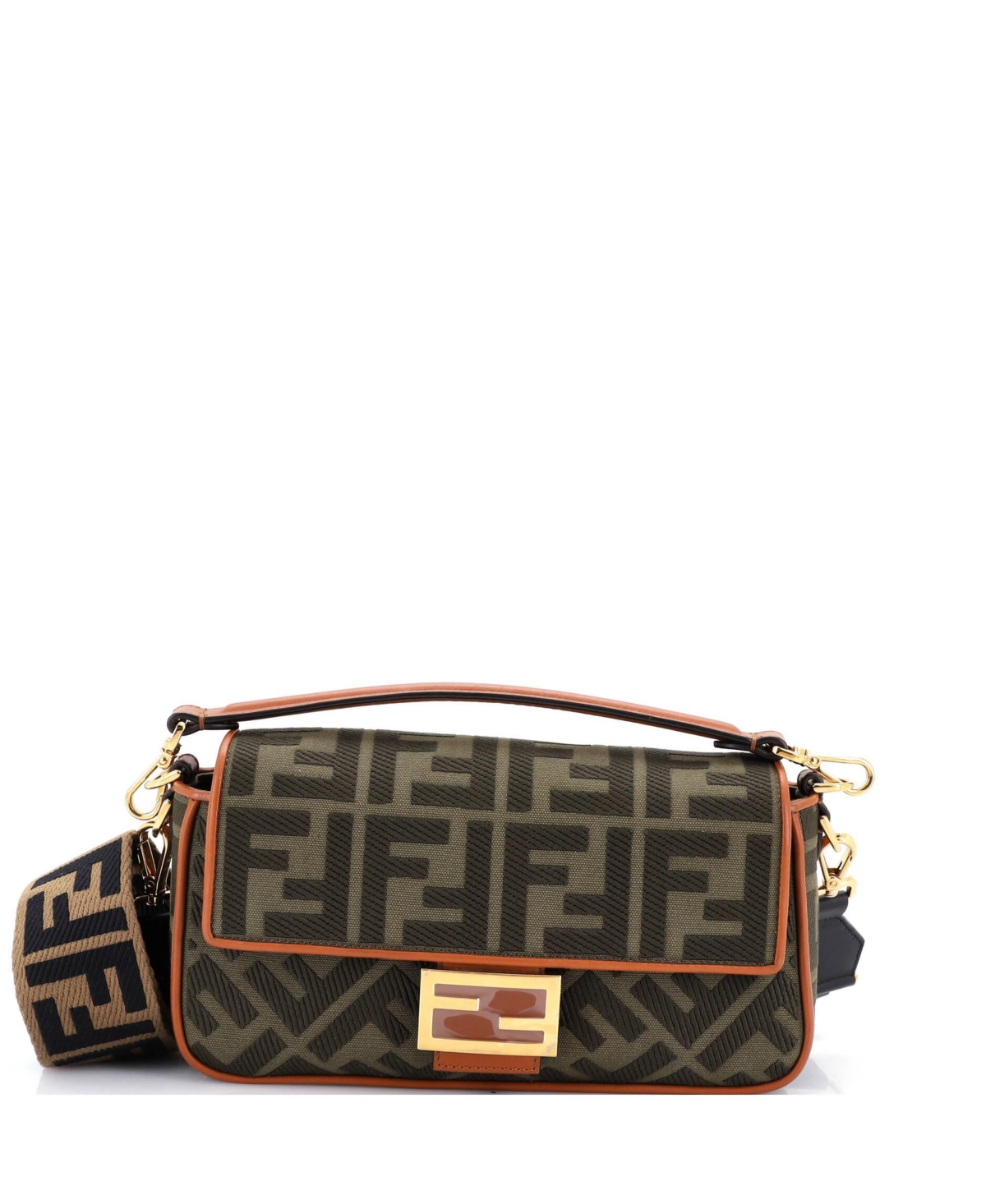 Click here for Pre-Owned Fendi Medium Baguette Nm Bag Zucca Embro... prices