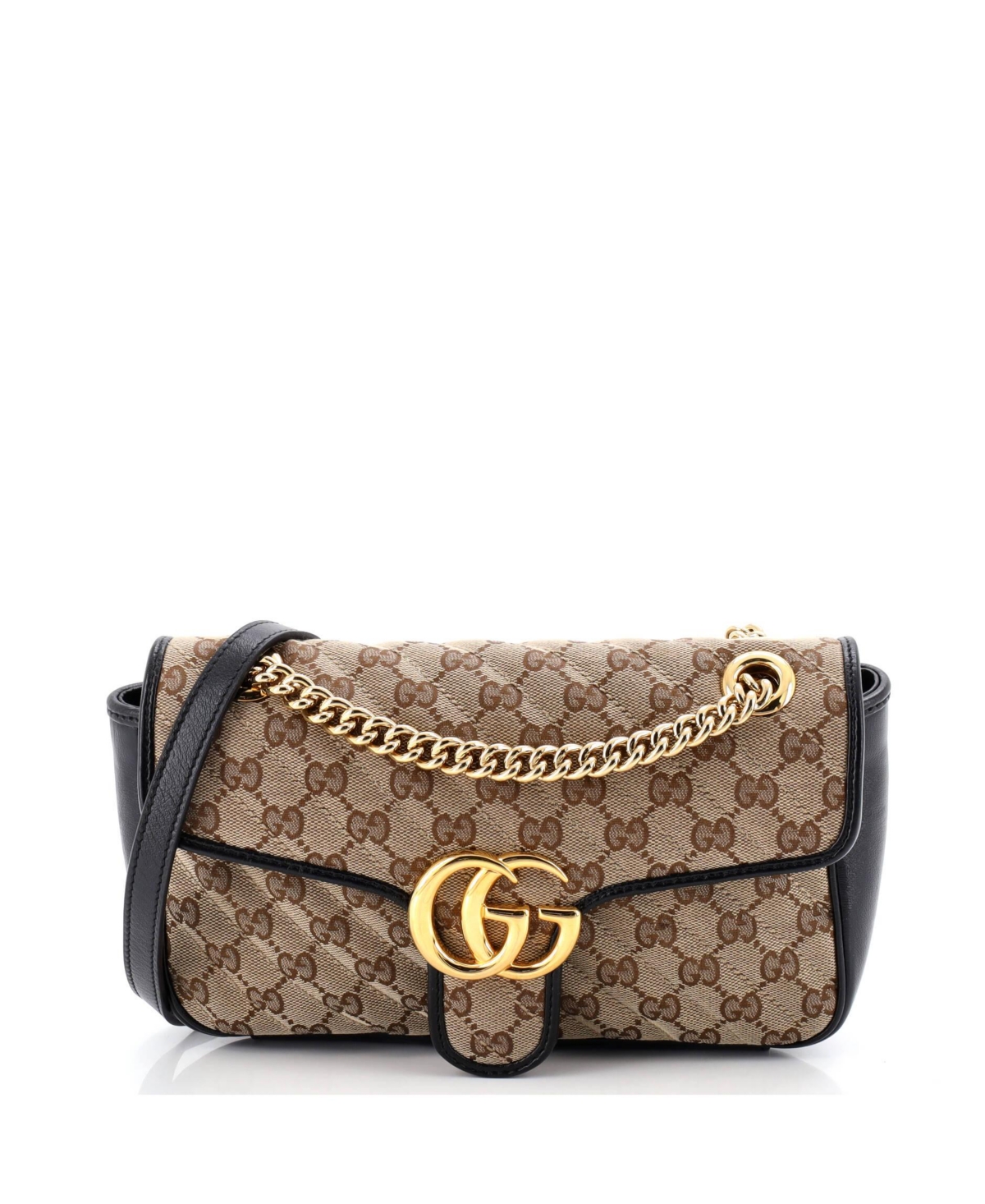 Click here for Pre-Owned Gucci Small Gg Marmont Flap Bag Diagonal... prices