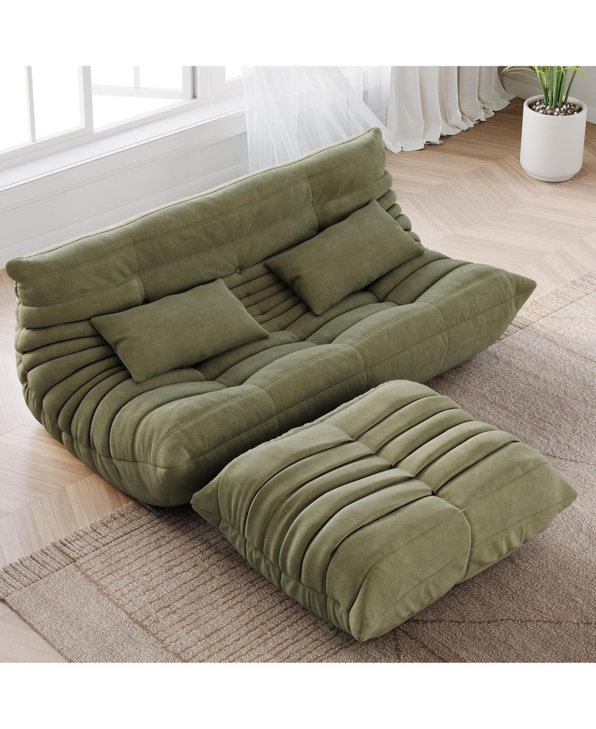 Click here for gaomon 69 Inch Teddy Sofa Loveseat Bean Bag Couch... prices