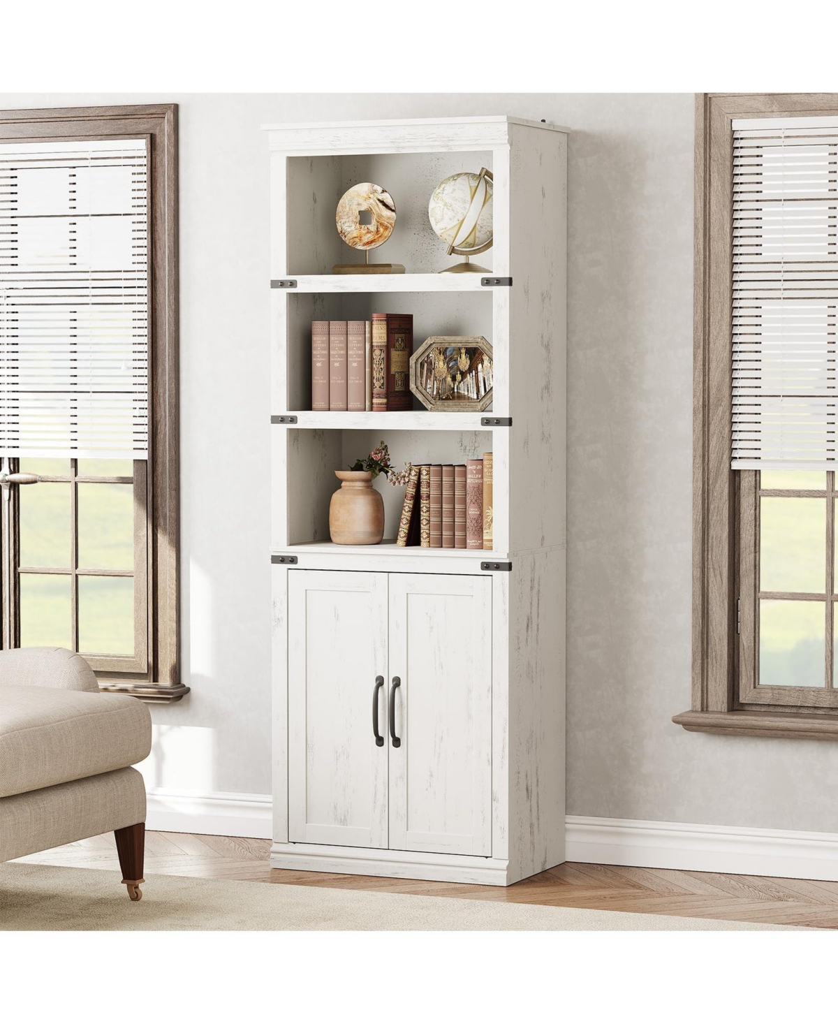 Click here for gaomon 68.7 Farmhouse 5-Tier Wooden Bookcase with... prices