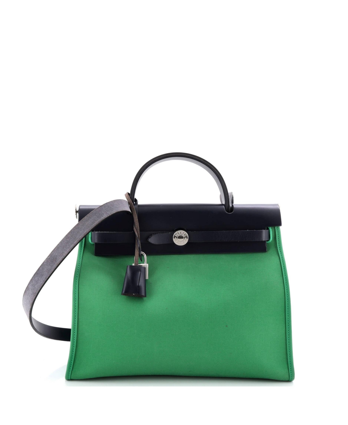 Click here for Pre-Owned HERMES 31 Herbag Zip Leather and Toile -... prices