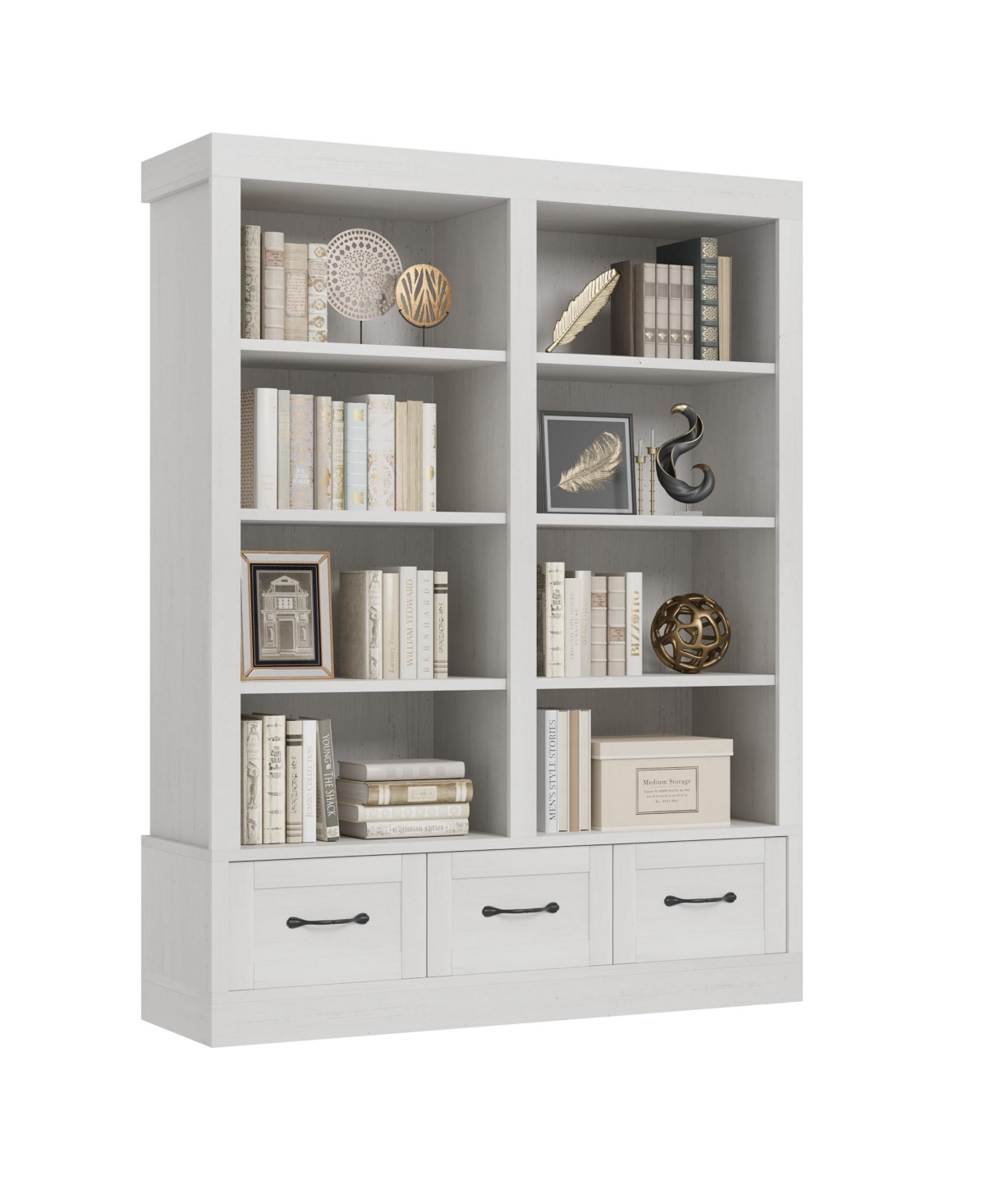 Click here for gaomon 64 Tall Large Bookcase with 3 Drawers and 4... prices