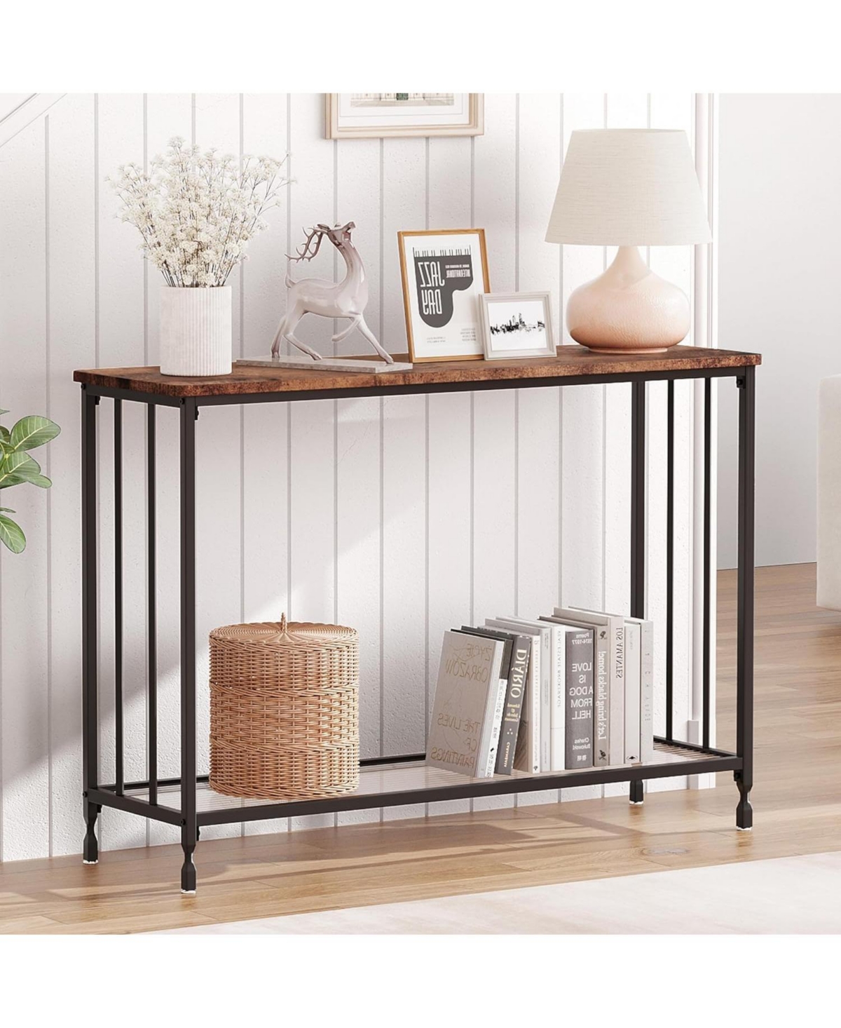 Click here for gaomon 2-Tier Small Narrow Farmhouse Sofa Table prices