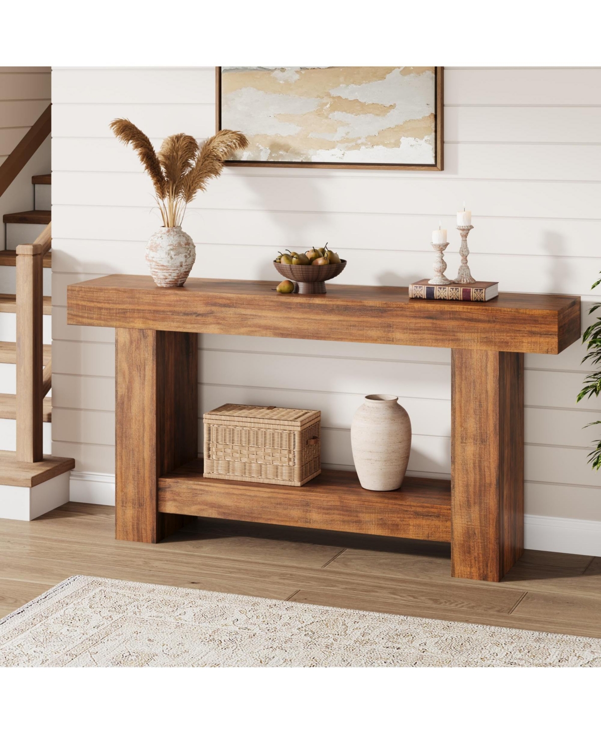 Click here for gaomon 63 Farmhouse 2-Tier Console Sofa Table with... prices