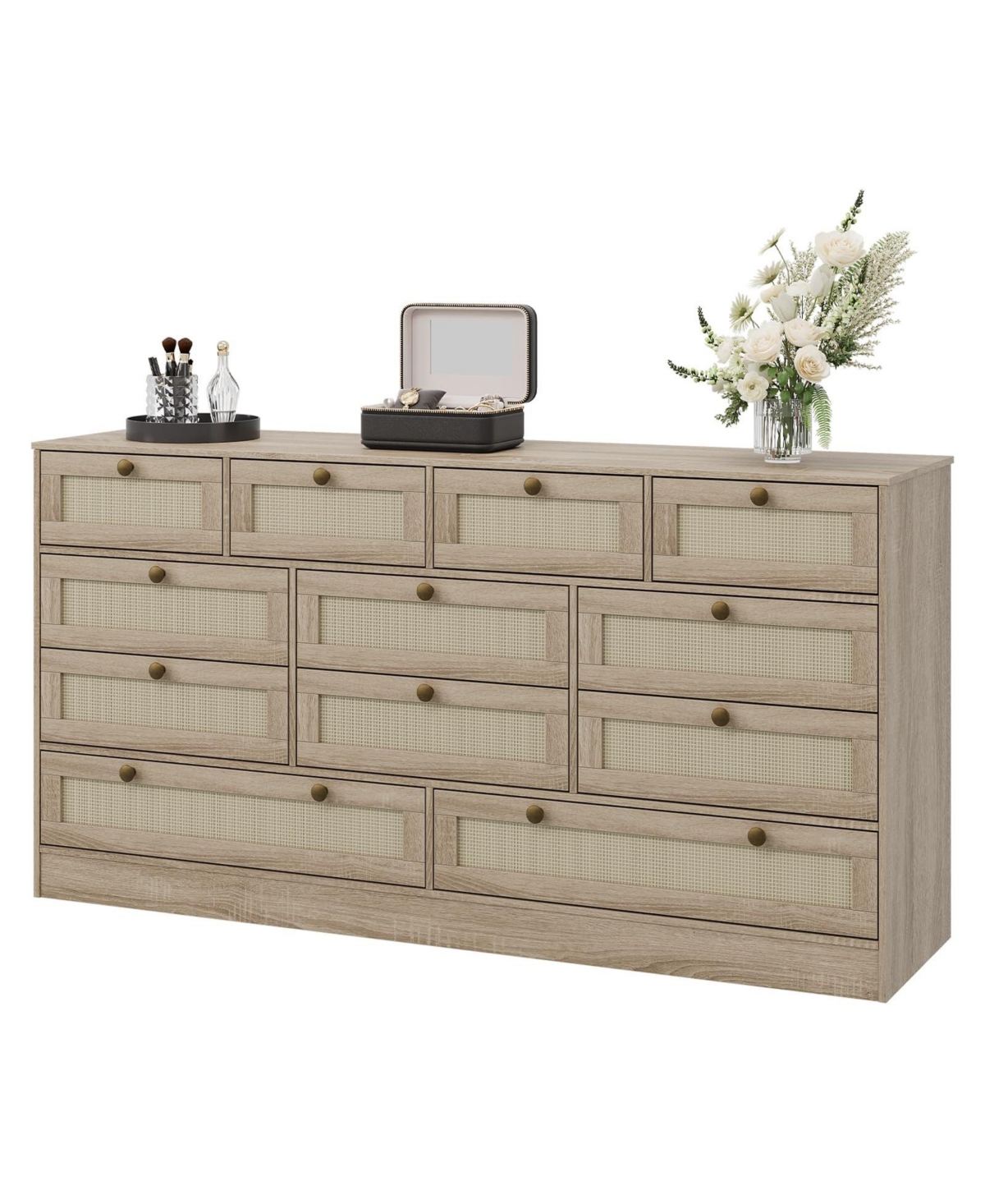 Click here for gaomon Wooden Dressers for Bedroom with 12 Rattan... prices