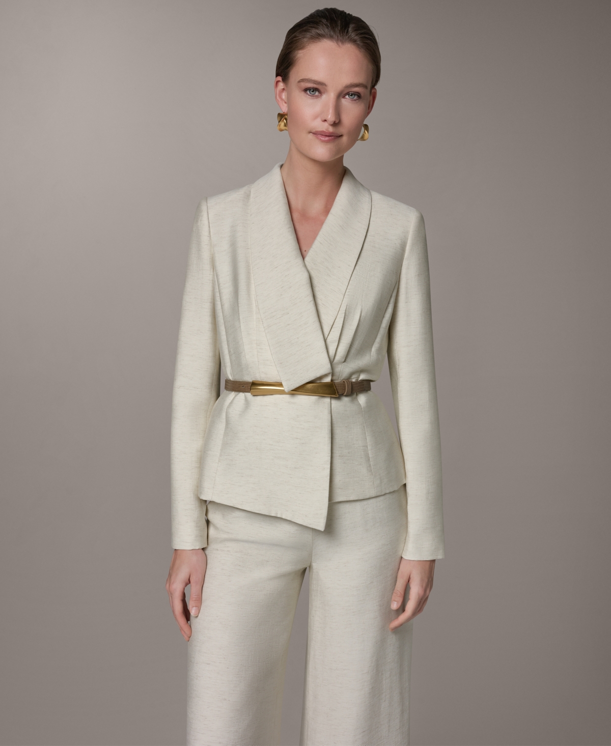 Click here for Donna Karan New York Womens Belted Cropped Jacket... prices