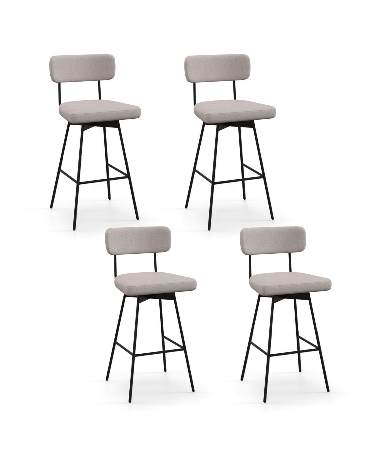 Click here for Costway Upholstered Swivel Bar Stool Set of 4 with... prices
