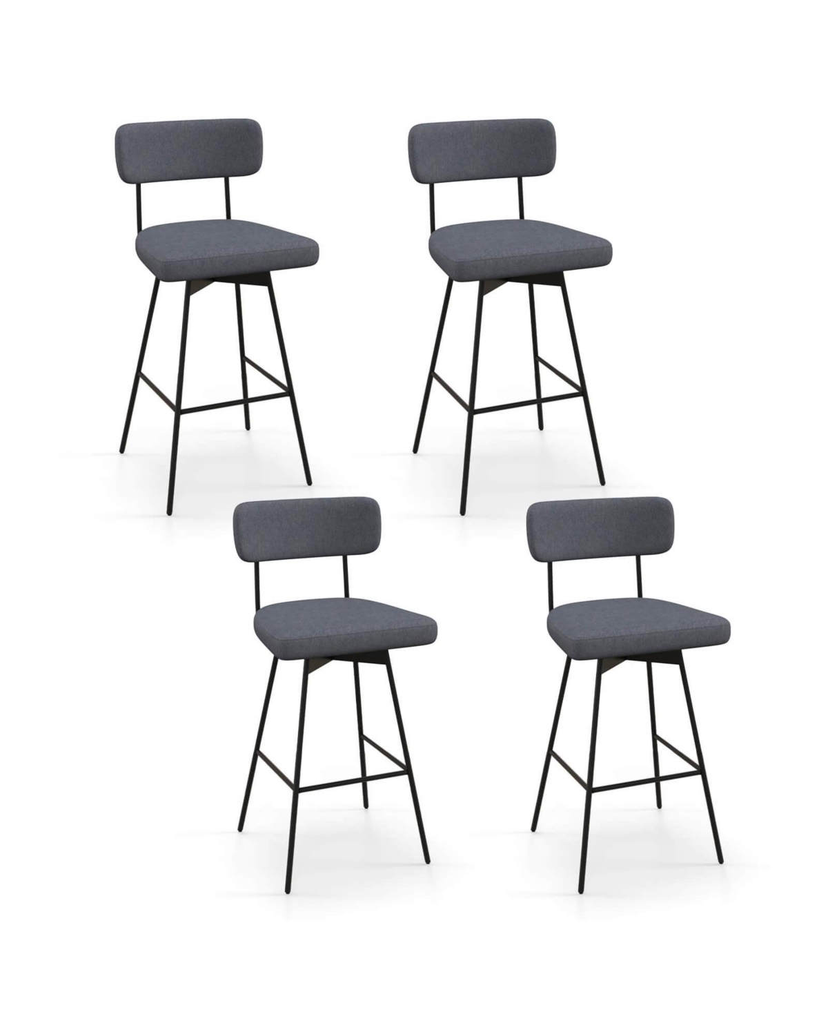 Click here for Costway Upholstered Swivel Bar Stool Set of 4 with... prices
