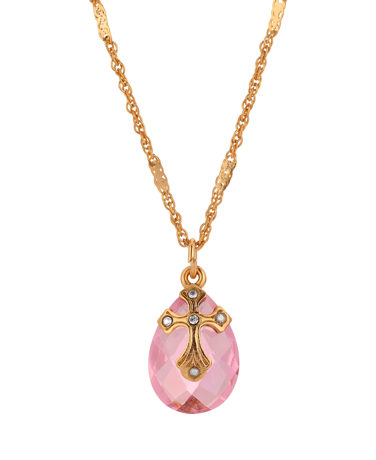 Click here for Symbols of Faith 14k Gold Dipped Rose Quartz Oval... prices