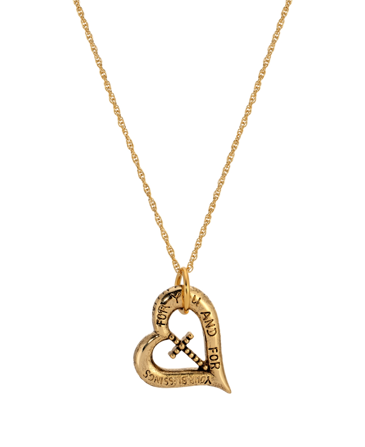 Click here for Symbols of Faith Gold-Tone Heart Cross 18 Necklace... prices