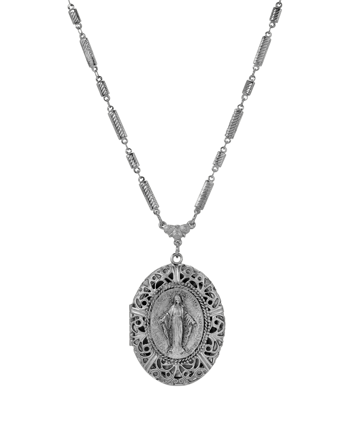Click here for Symbols of Faith Silver-Tone Oval Locket 28 Neckla... prices