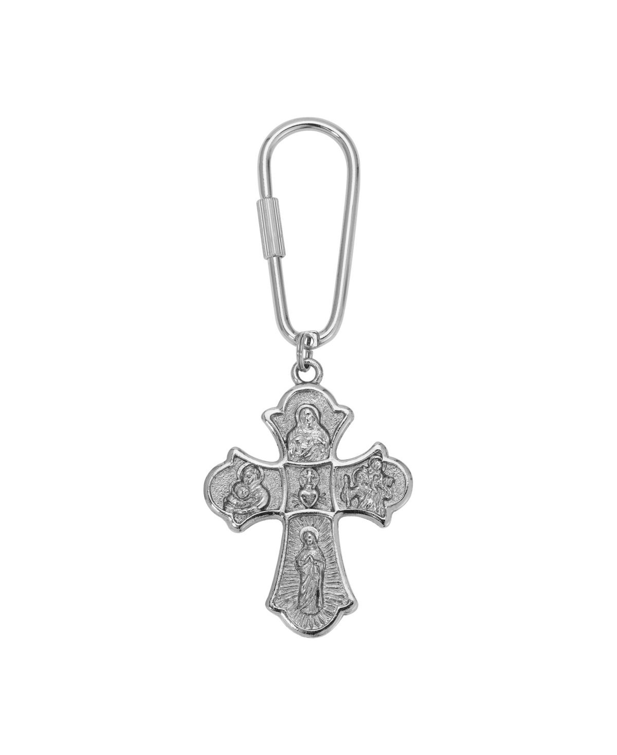 Click here for Symbols of Faith Silver Tone Botonee Cross Key Cha... prices