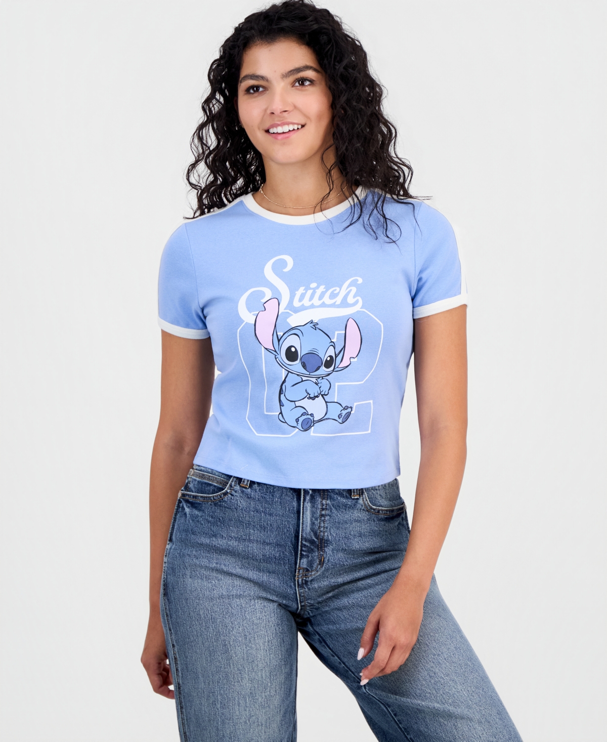Click here for Disney Juniors Stitch Sporty Ringer Tee - Lt/pasbl... prices