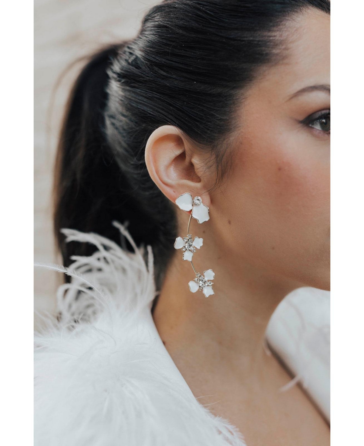 Click here for Untamed Petals Cove Crystal Statement Earrings - S... prices