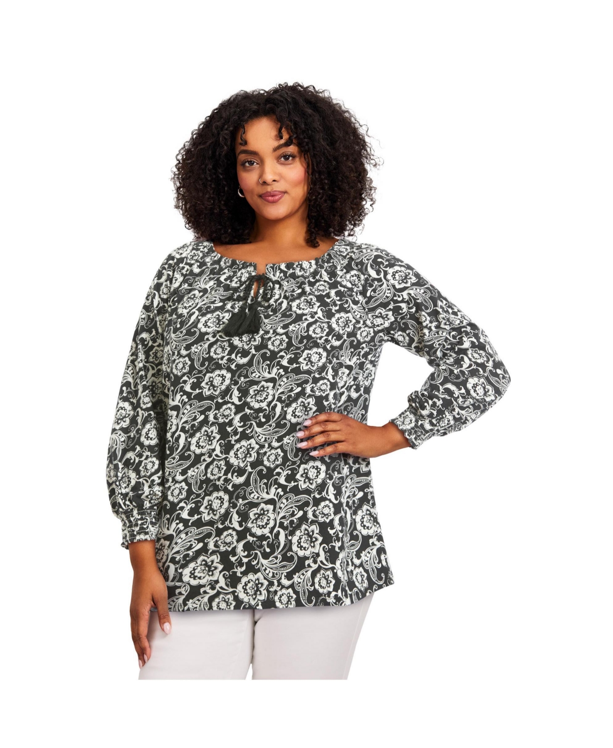 Click here for Avenue Plus Size Ombre Print Womens Top - Black sc... prices