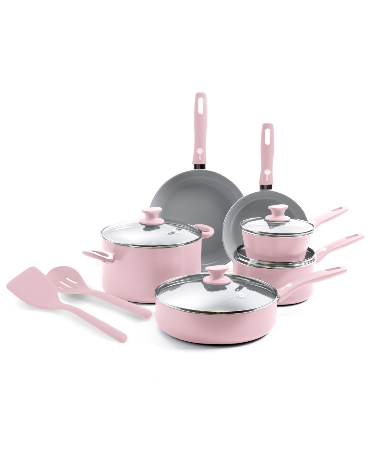 Click here for GreenPan Dover Aluminum 12-Pc. Cookware Set - Pink prices