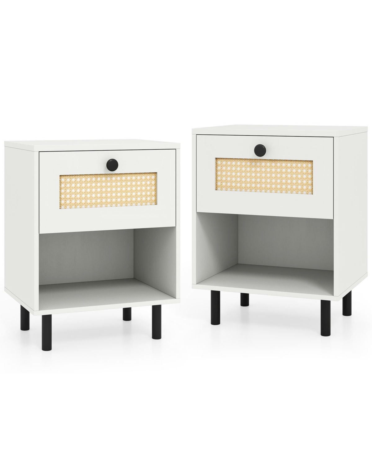 Click here for Gouun Rattan Nightstand Set of 2 with Woven Drawer... prices