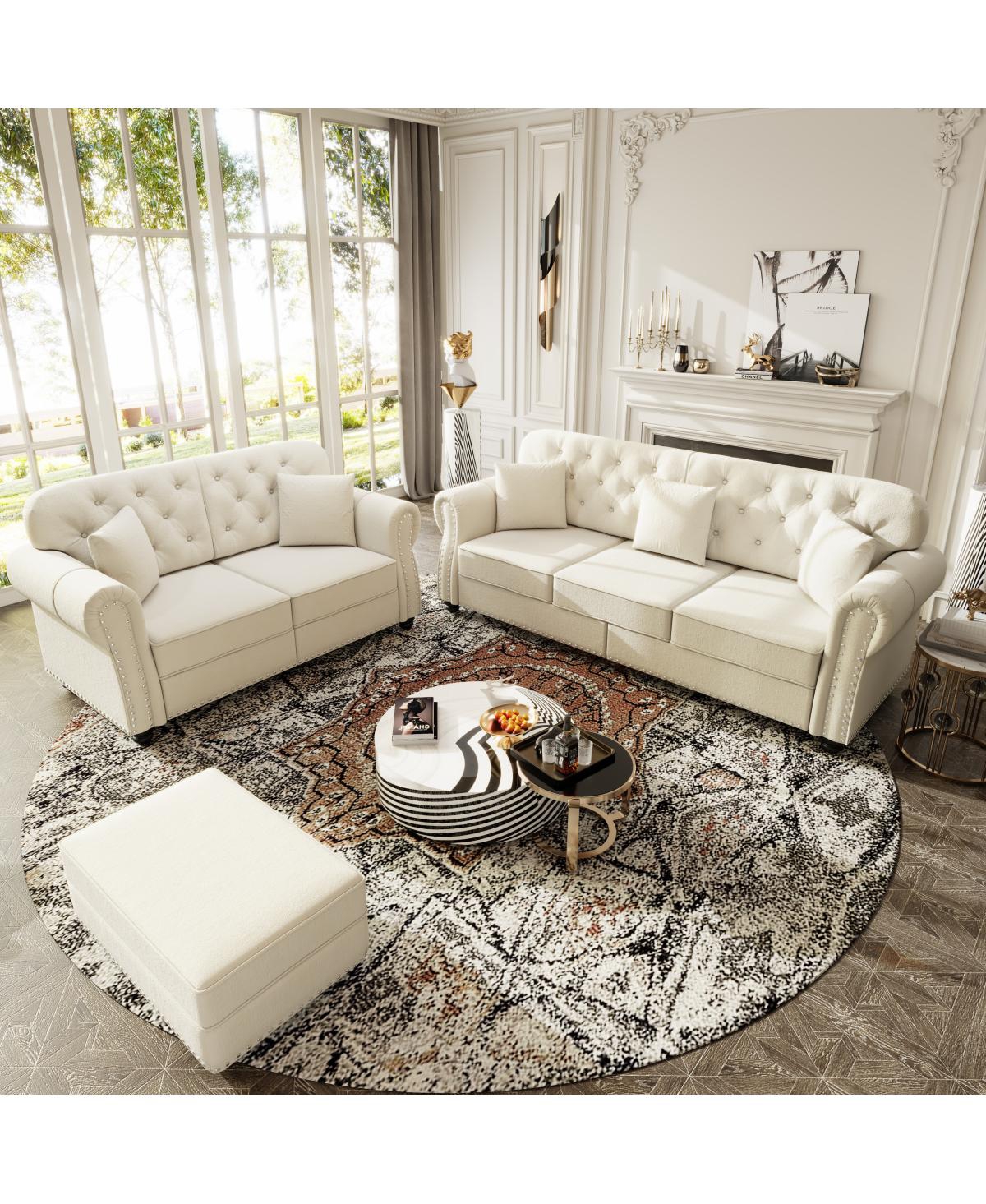 Click here for Streamdale Furniture Velvet Nailhead Rolled Arm So... prices