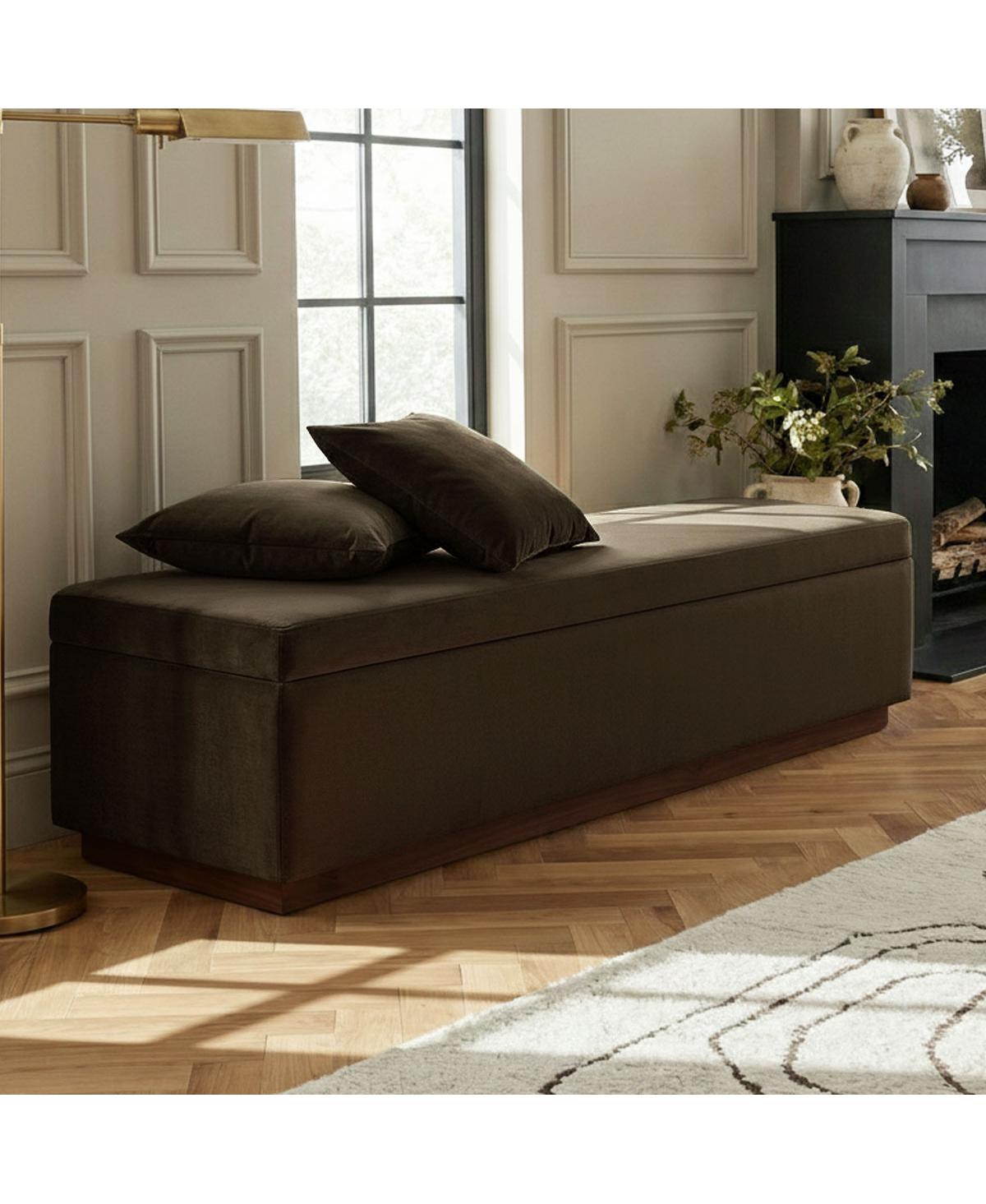 Click here for Maison Boucle 60 Velvet Storage Bench Ottoman with... prices