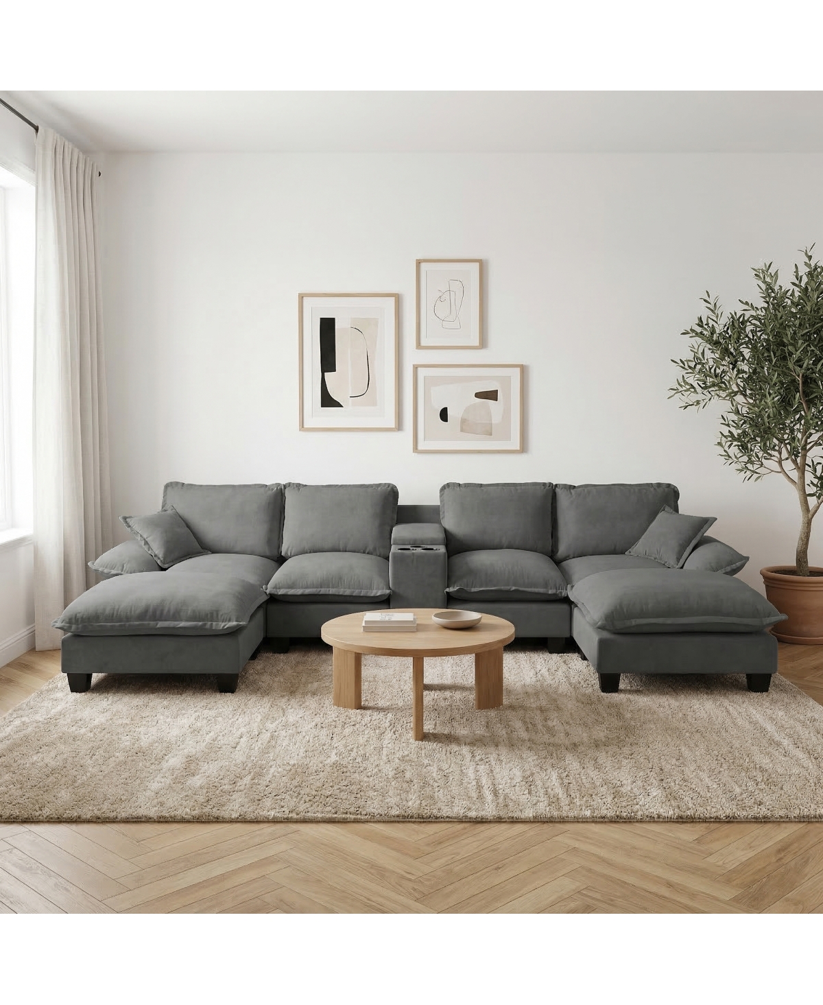 Click here for Streamdale Furniture Modular U-Shape Cloud Couch w... prices