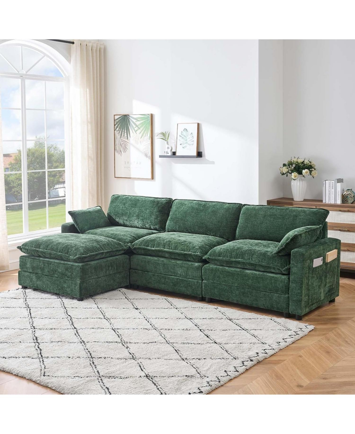 Click here for gaomon Chenille Modular Combo Sofa  Modern 3-Seate... prices