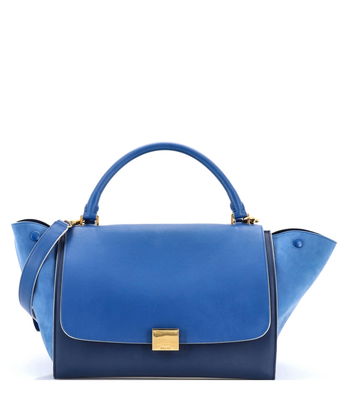 Click here for Pre-Owned Celine Medium Trapeze Bag Leather - Blue prices